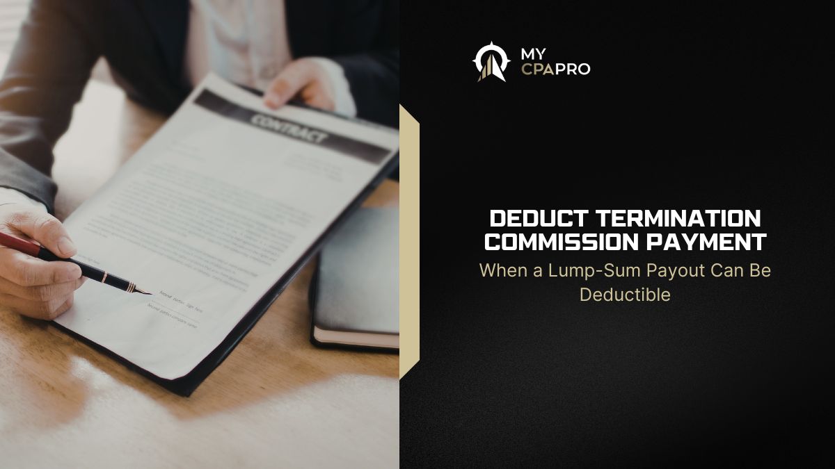 Deduct Termination Commission Payment (Cash Basis)